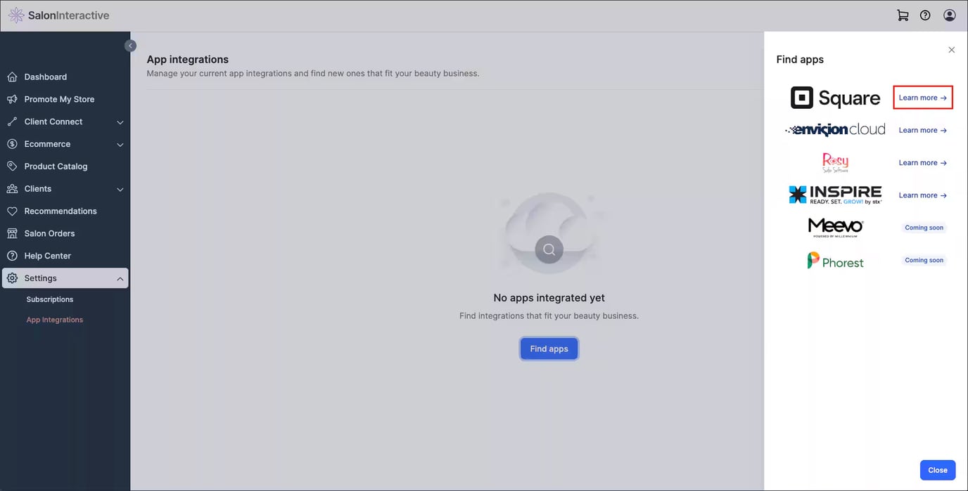 How do I link my existing SalonInteractive and Square accounts?